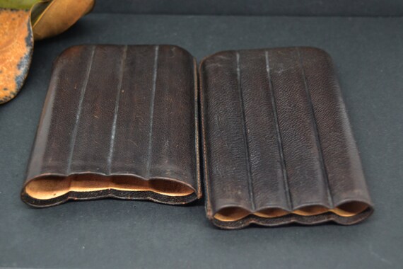 vintage leather cigar case,Black Leather Cigar Case -… - Gem
