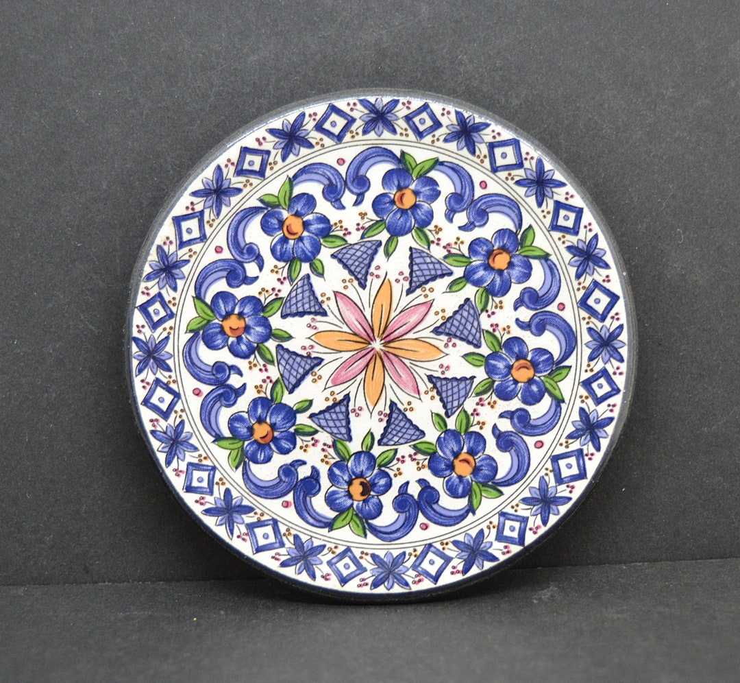 Vintage Small Decorative Plate Made in Spain Hand Decorated to Hang on ...