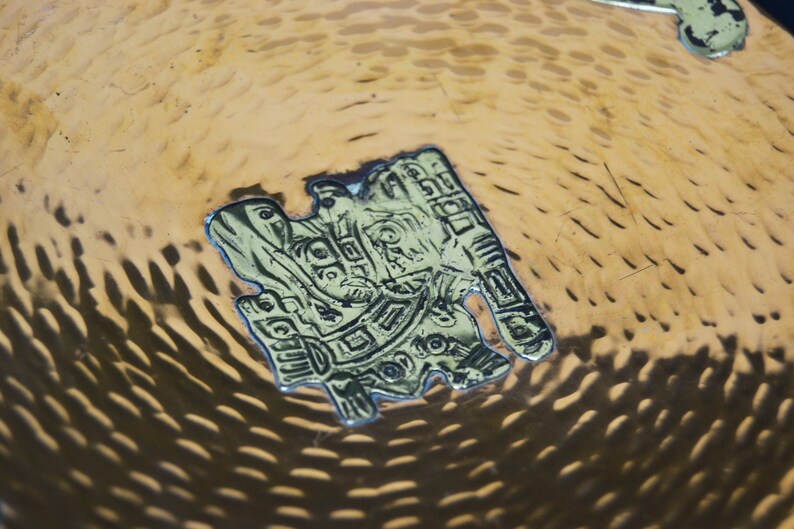 6" Vintage Copper Plate From Peru,decoration Copper Plate,peruvian Art ...
