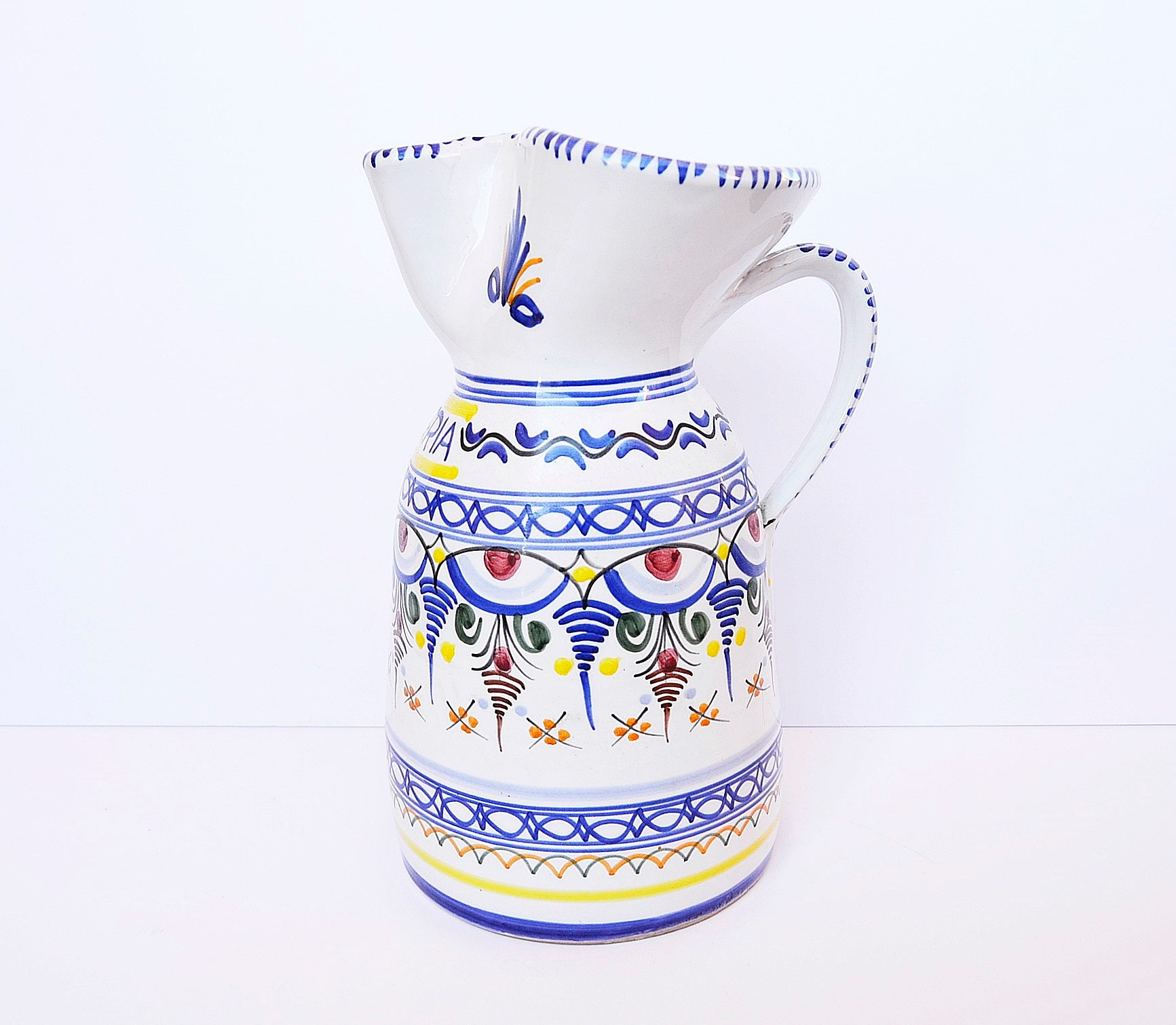 Spanish Vintage Sangria Jug Vintage Hand Painted Ceramic - Etsy