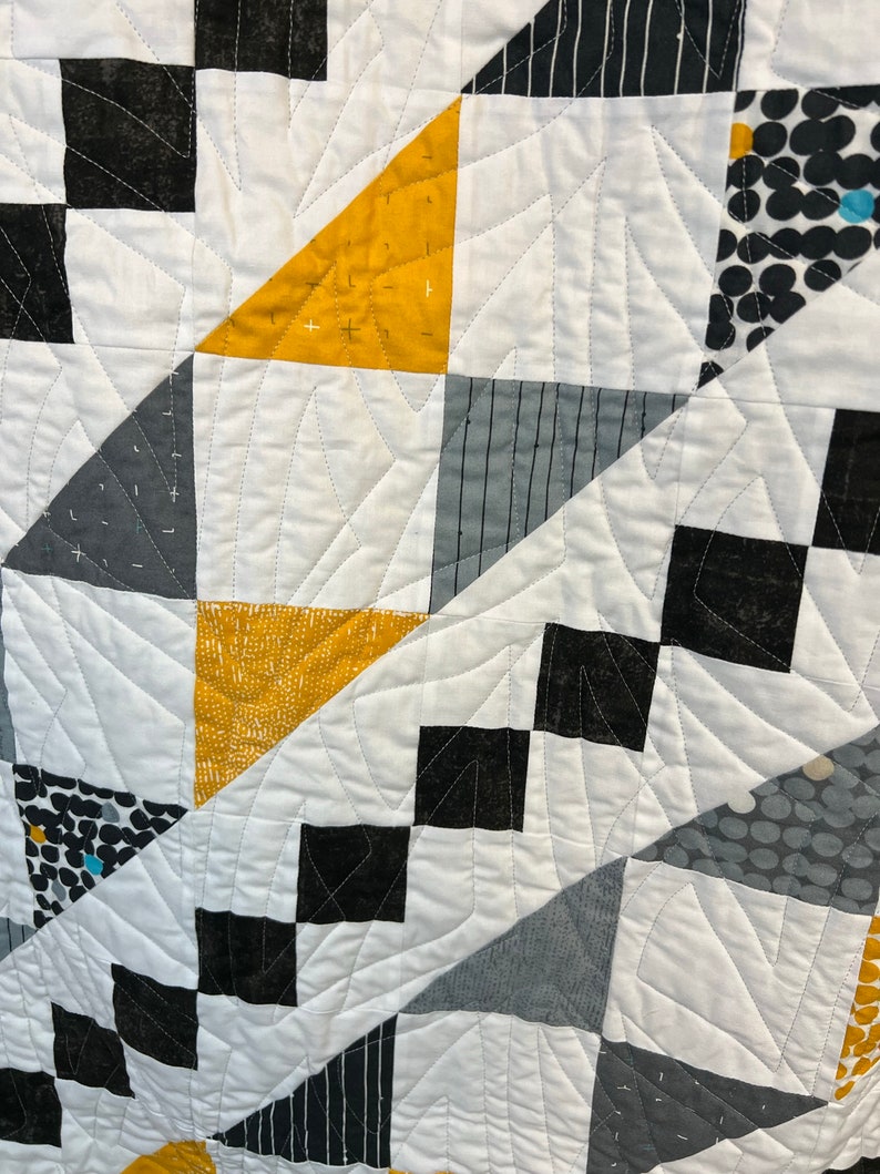 Handmade Quilt - Modern Black & Gold Quilt - Etsy