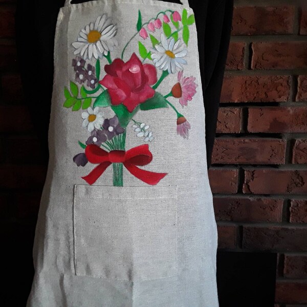 Hand Painted Apron - Etsy