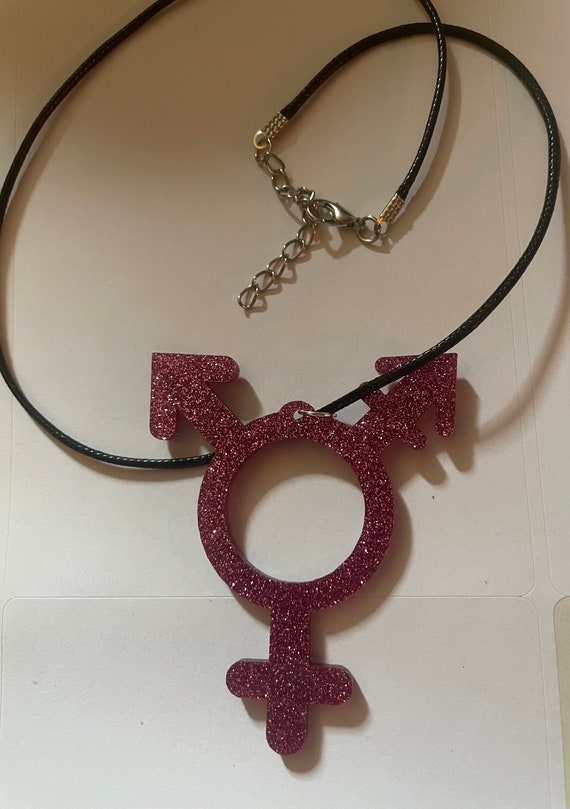 Purple Glitter Transgender Symbol Pendant - Etsy