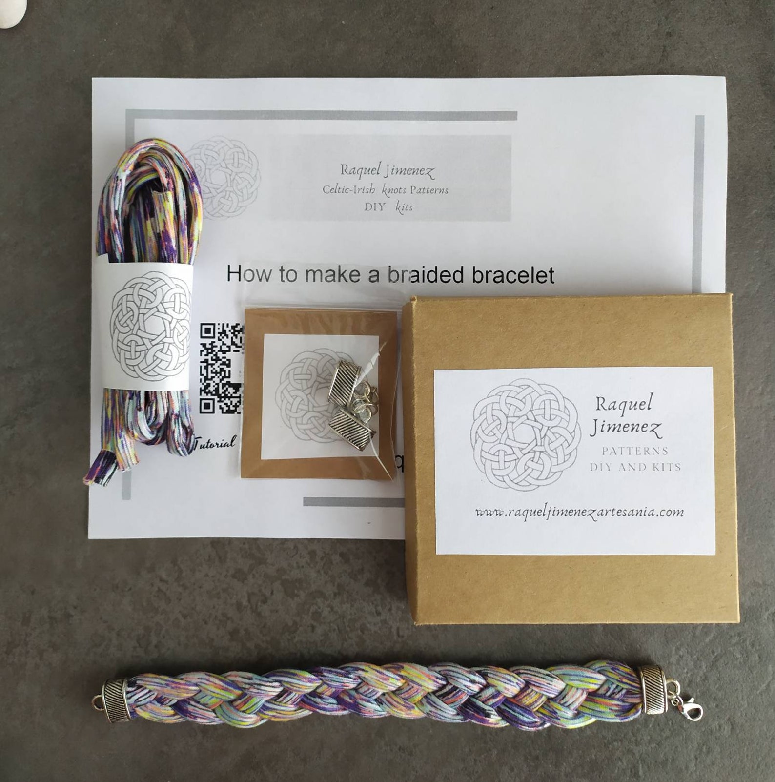 Kit trapillo para pulsera trenzada, turotial y material para pulsera de ...