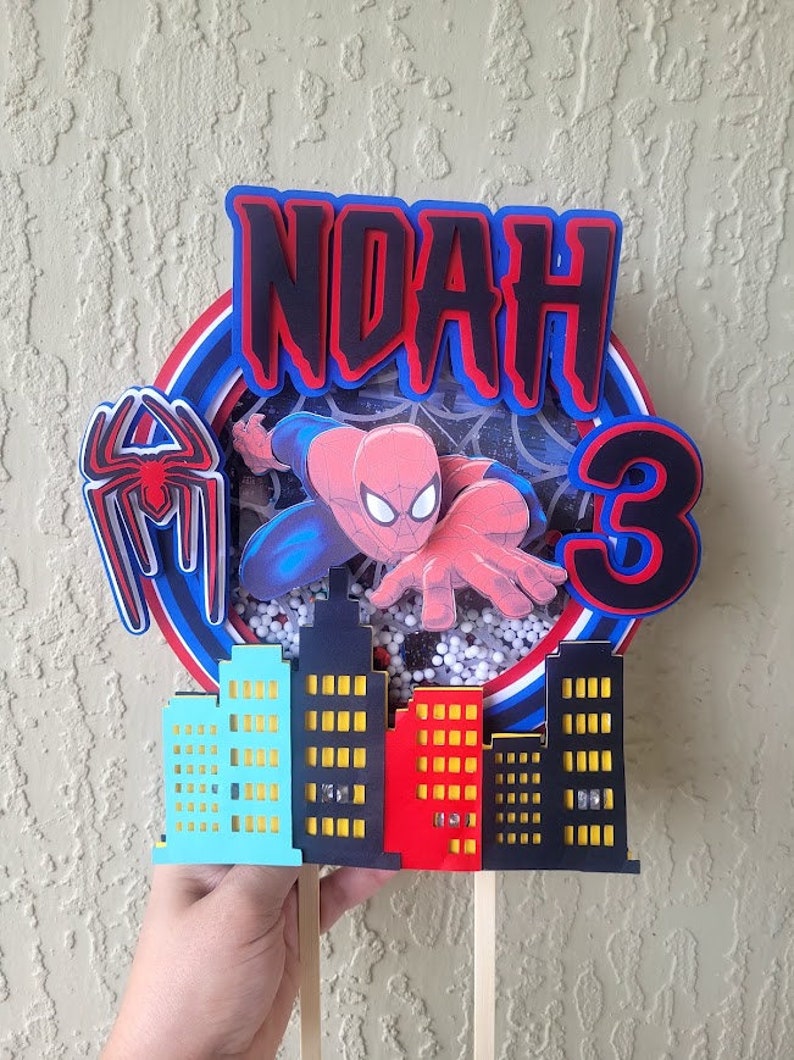 Spiderman Cake Topper, Spider Man Shake Cake Topper, Cake Topper 3d ...