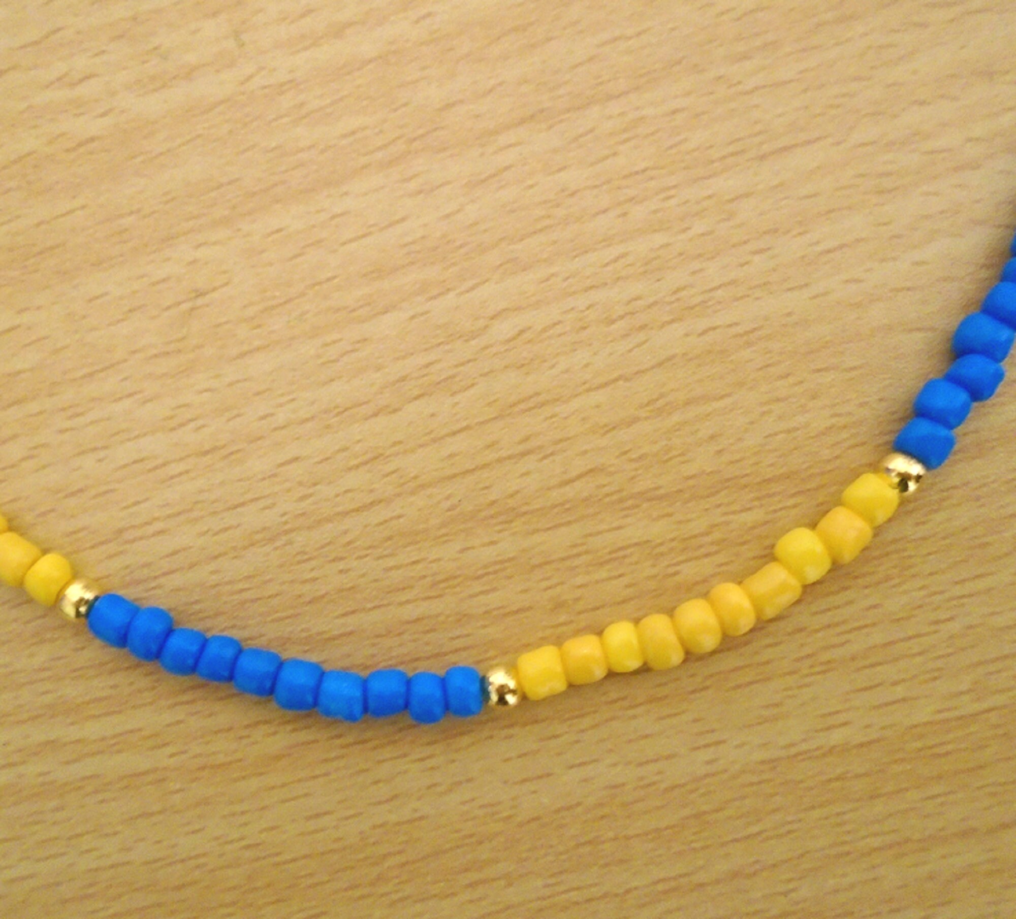 Ukraine Flag Necklace Blue Yellow Flag Ukraine Color Choker String ...