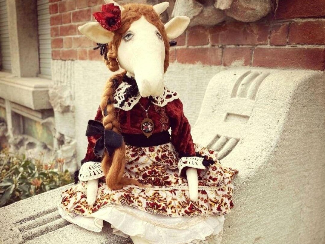 OOAK Collectable Handmade Stuffed Animal Toy Giraffe Victorian Gothic ...