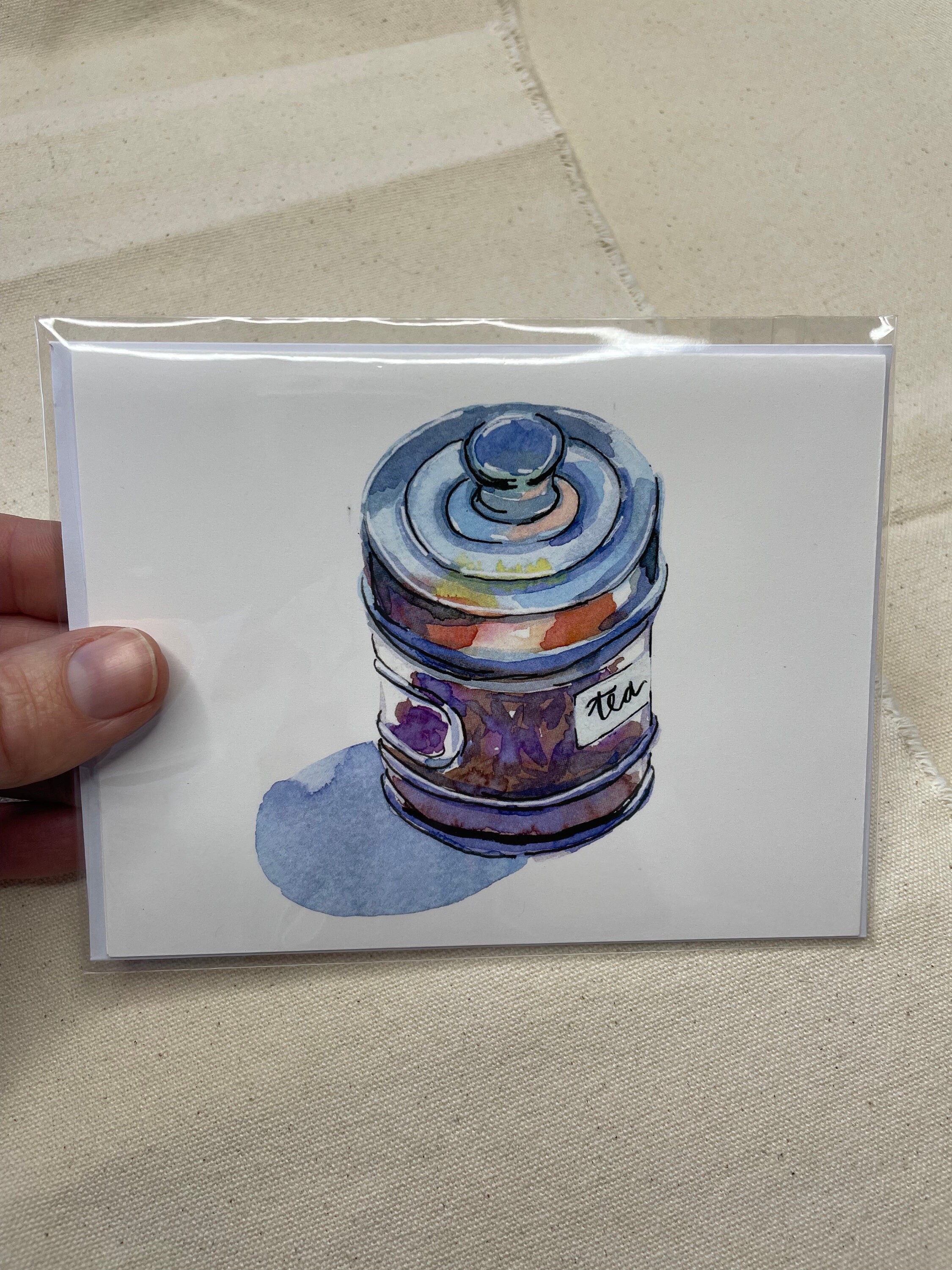 Tea Canister Card - Etsy