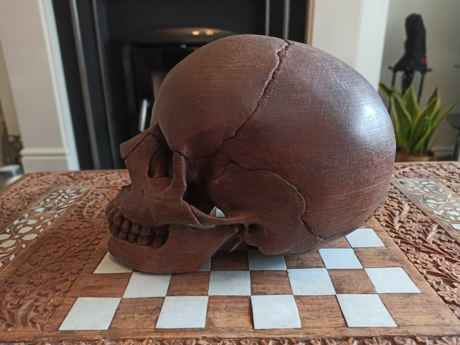 3d Printed Skull, Adult Life Size, Wood Filament, Bees Wax Finish - Etsy UK