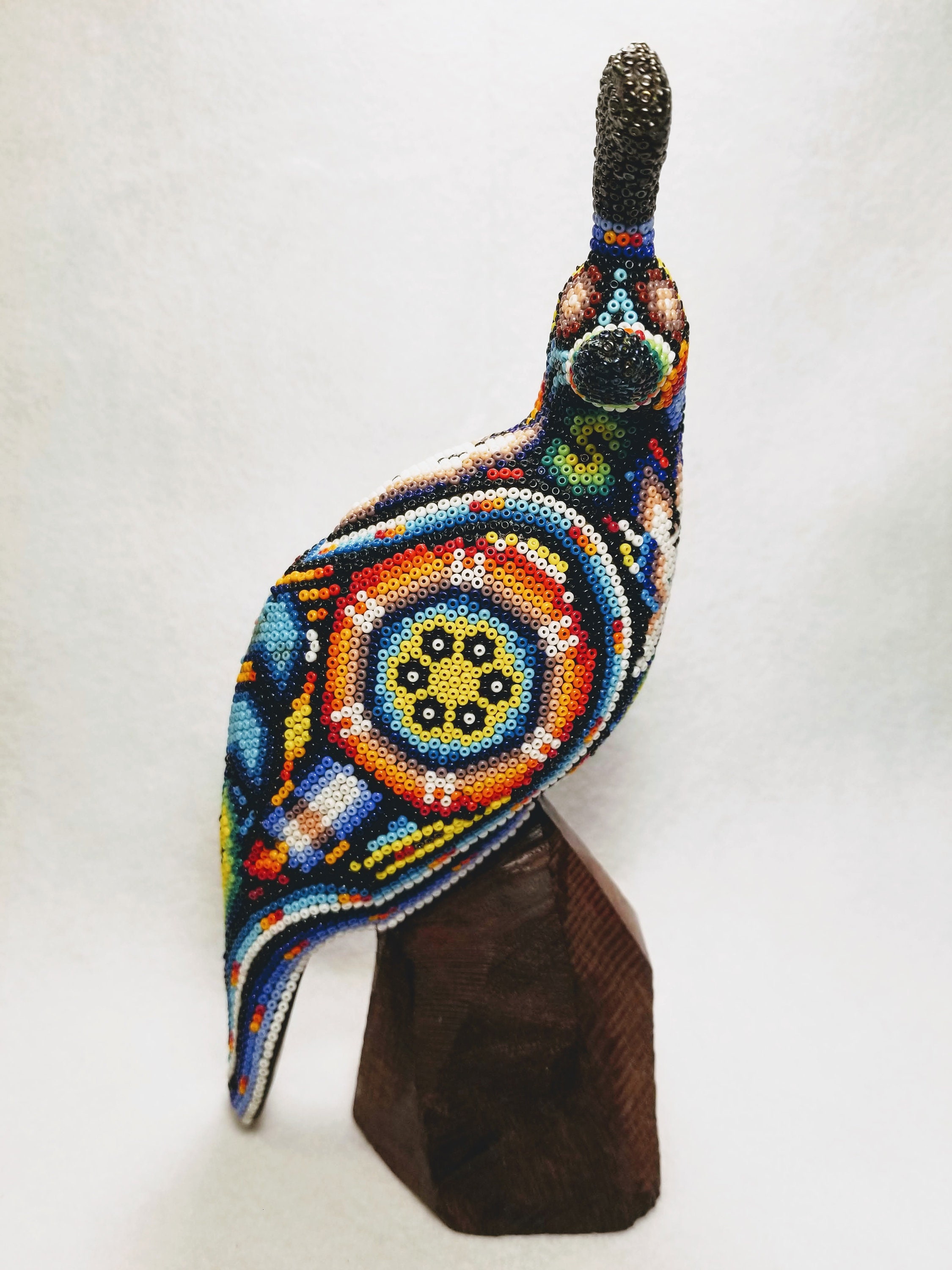 Huichol Beaded Quail Carved From Ironwood - Etsy