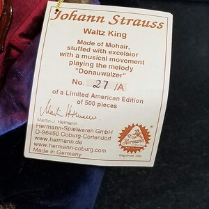HERMANN - Johann Strauss Waltz King Musical Teddy Bear - Etsy