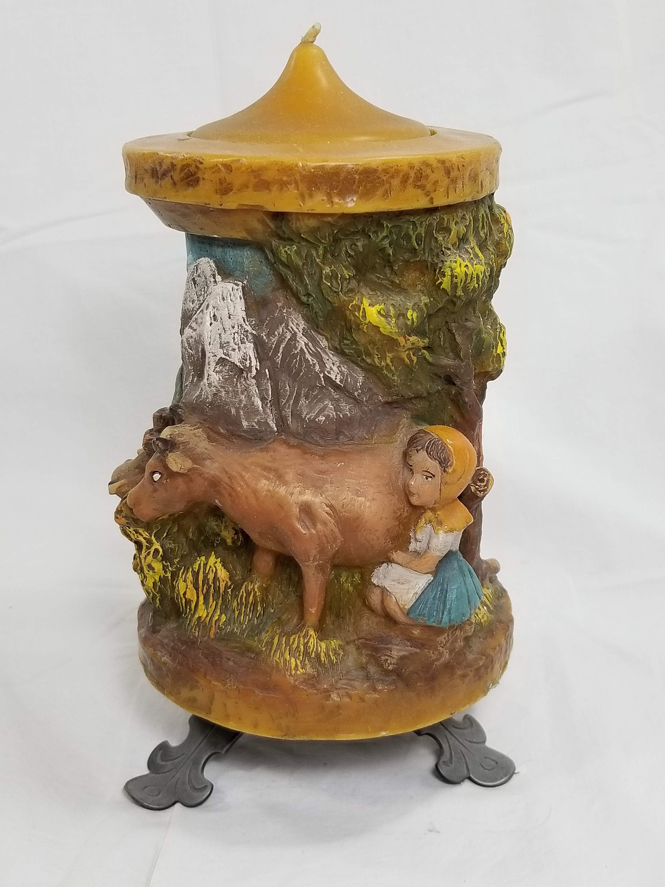 Austrian Alpine Farm Scene Candle With Stand - Etsy