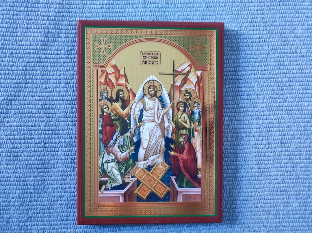 Resurrection of Christ Icon: Serbian Orthodox Replica (18x13cm) - Etsy