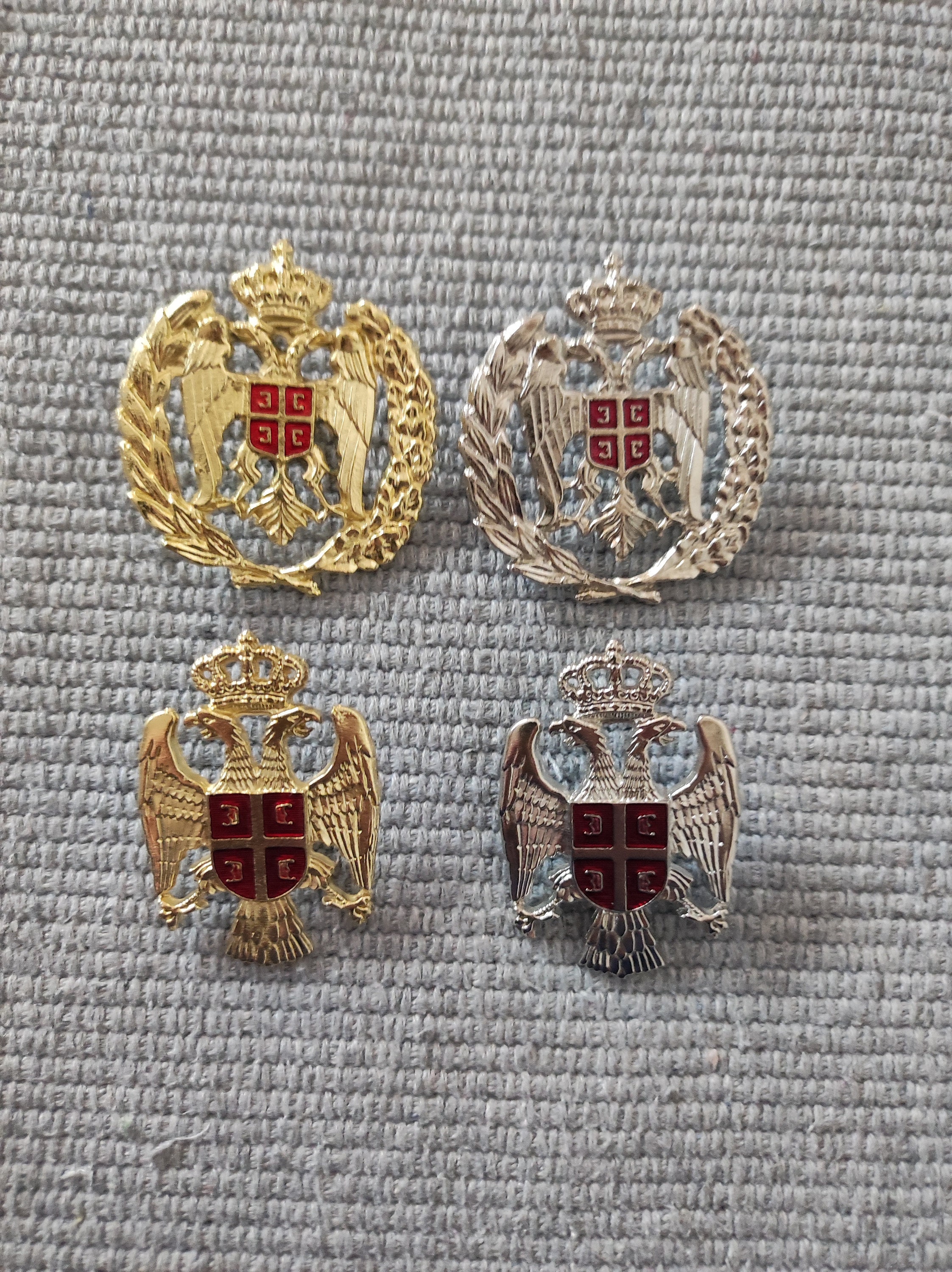 Metal Badge of Serbian Cap chetnik Badge Silver and Gold Version. Set ...