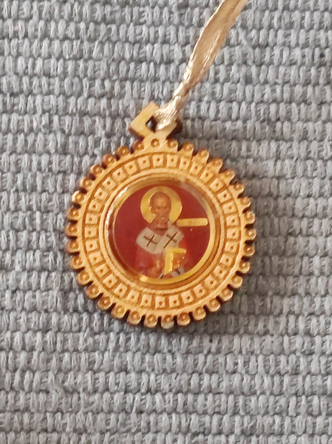 SAINT NICHOLAS Medallion Made of Wood in a Box and With a String. - Etsy