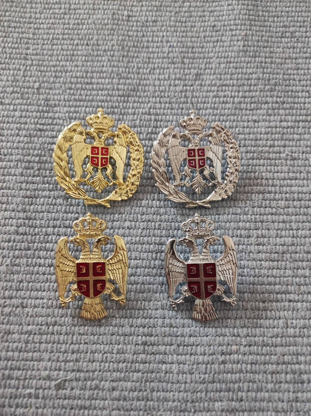 Metal Badge of Serbian Cap (chetnik Badge) - Silver and Gold Version ...