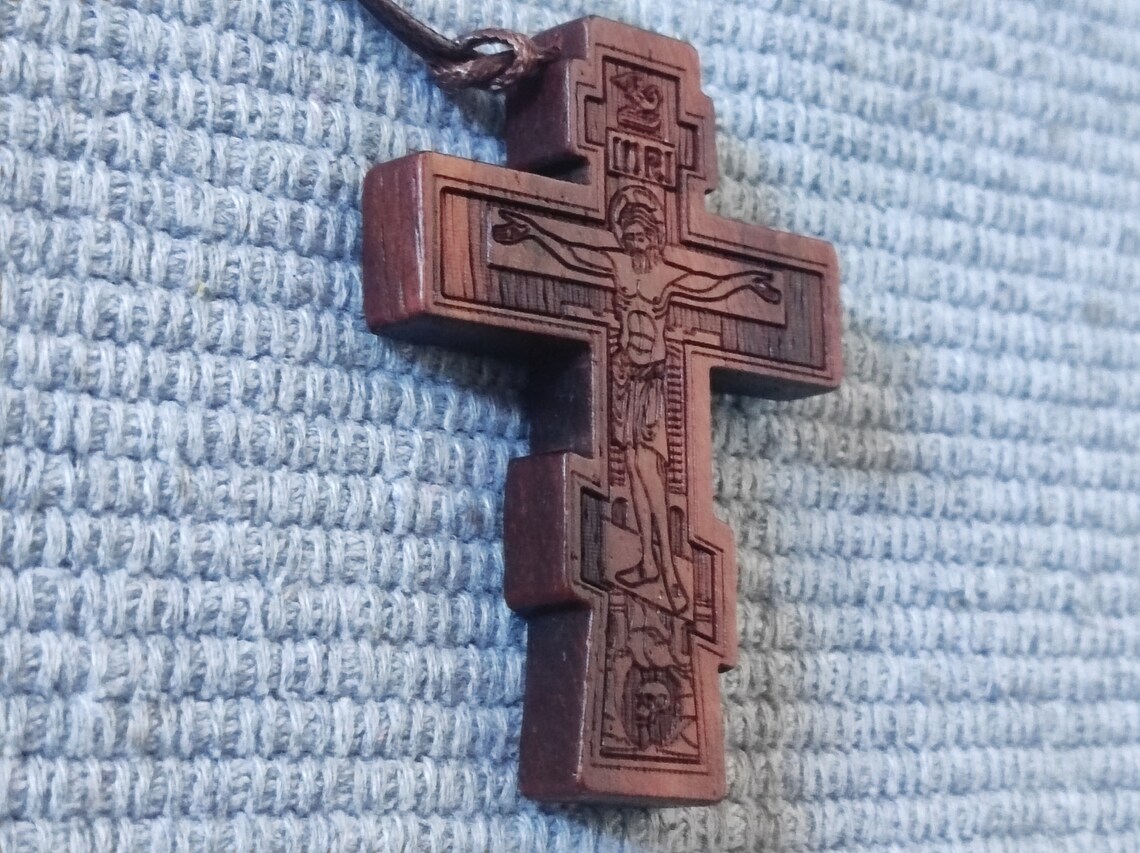 Serbian Christian Orthodox Wooden Cross With Delicate Rope 5,5x4 Cm - Etsy