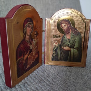 Icon of the Orthodox Double Mother of God and Saint Jovan 2 X (7cm X ...