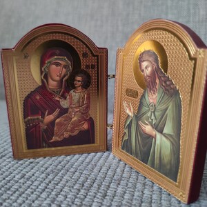Icon of the Orthodox Double Mother of God and Saint Jovan 2 X (7cm X ...