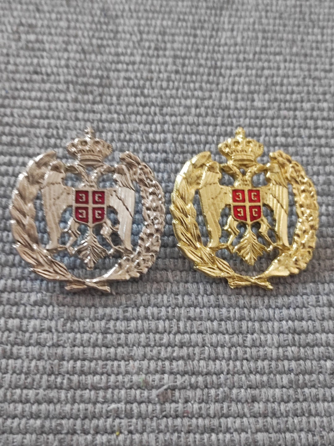 Metal Badge of Serbian Cap (chetnik Badge) - Silver and Gold Version ...