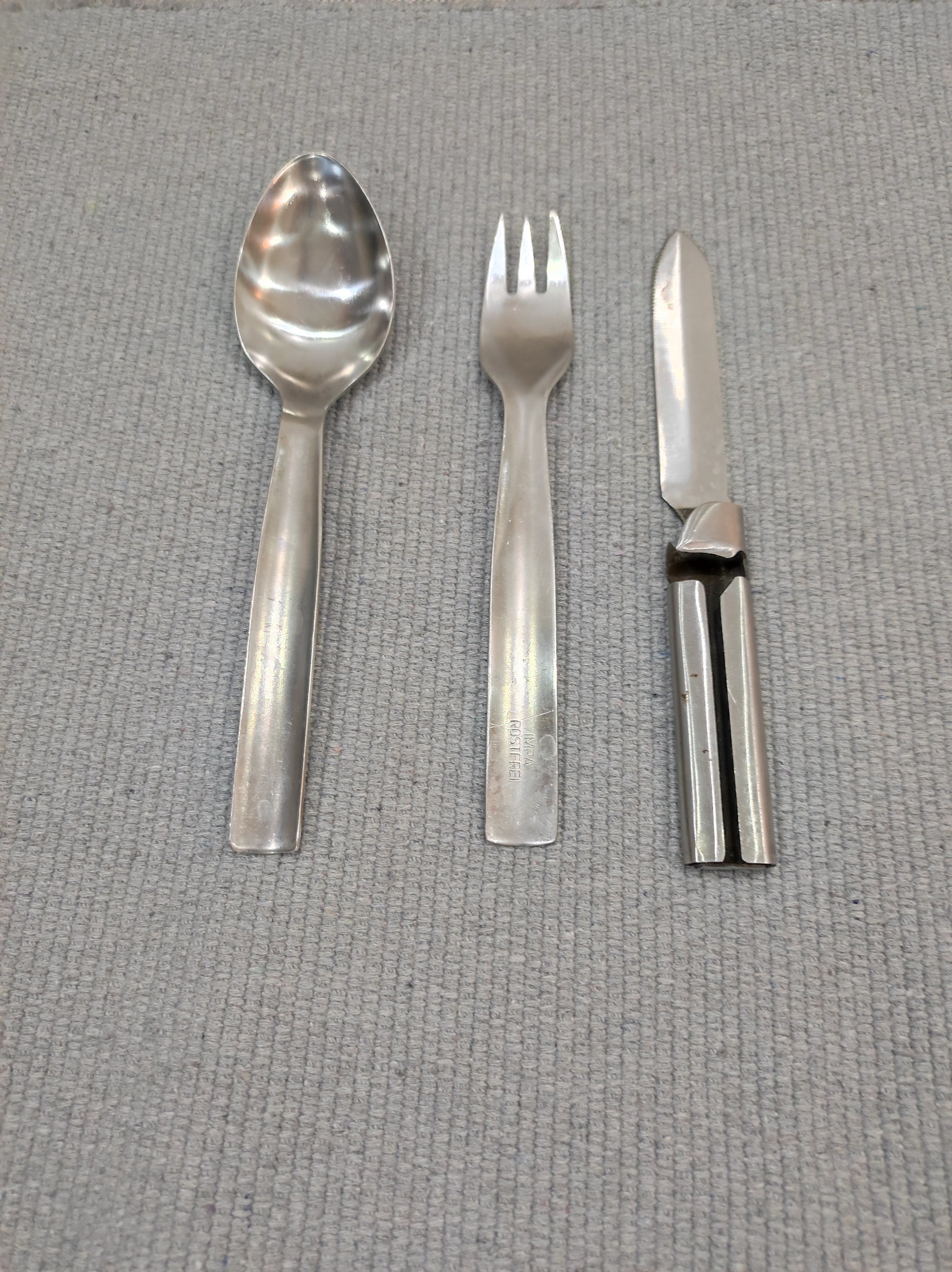 JNA Yugoslavia Serbia Army Cutlery Set Fork Spoon Knife Lunch Stainless ...