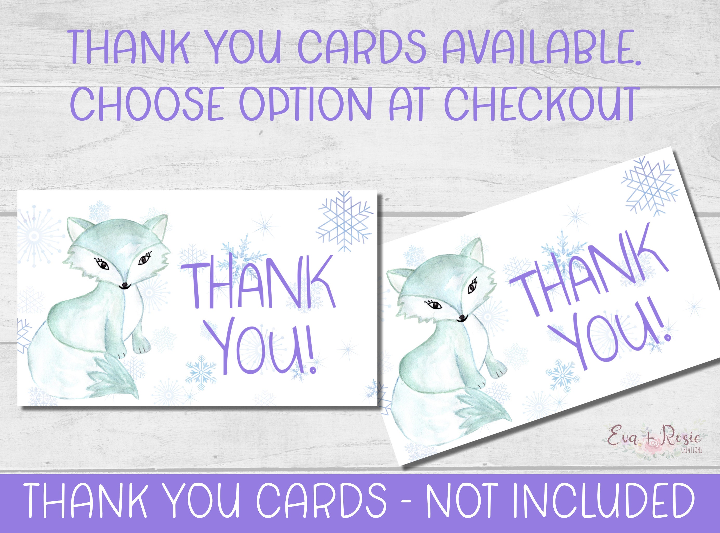 PRINTABLE Roxy Arctic Fox Birthday Invitation - DIGITAL FILE - Etsy