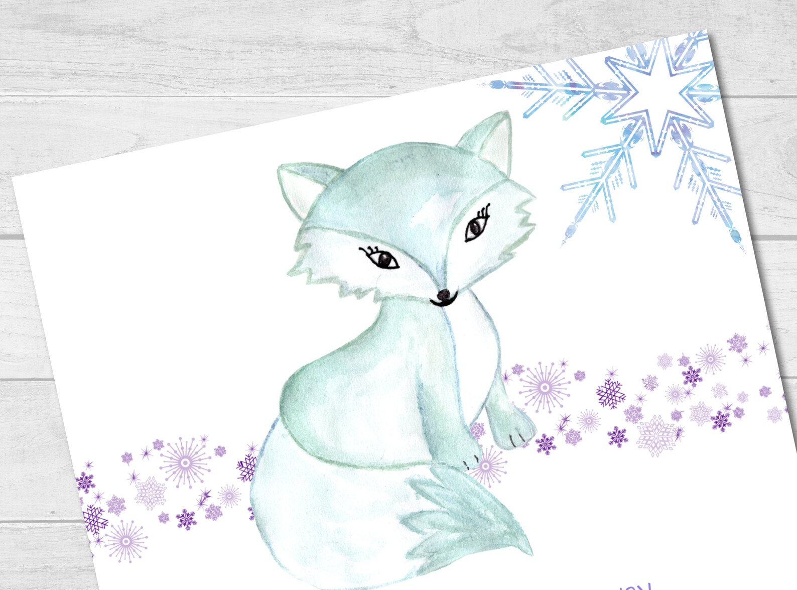PRINTABLE Roxy Arctic Fox Birthday Invitation - DIGITAL FILE - Etsy