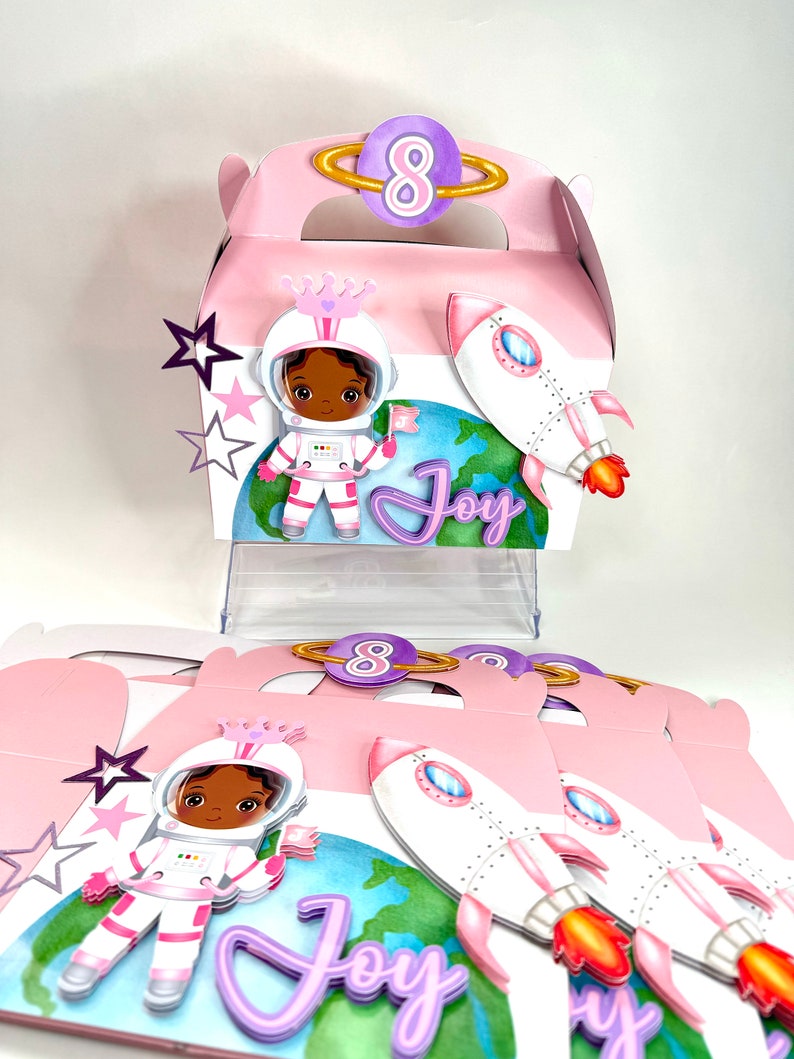 3D Astronaut Princess Space Party Treat Goodie Box Party Favor Box for ...
