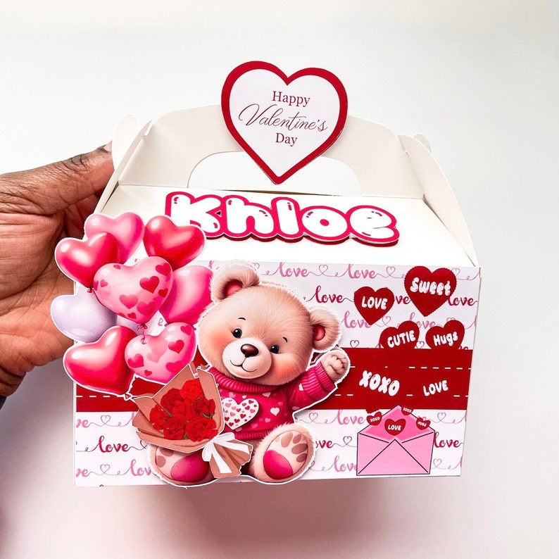 3D Personalized Kids Valentine's Day Gift Box Party Favor Treat Box - Etsy