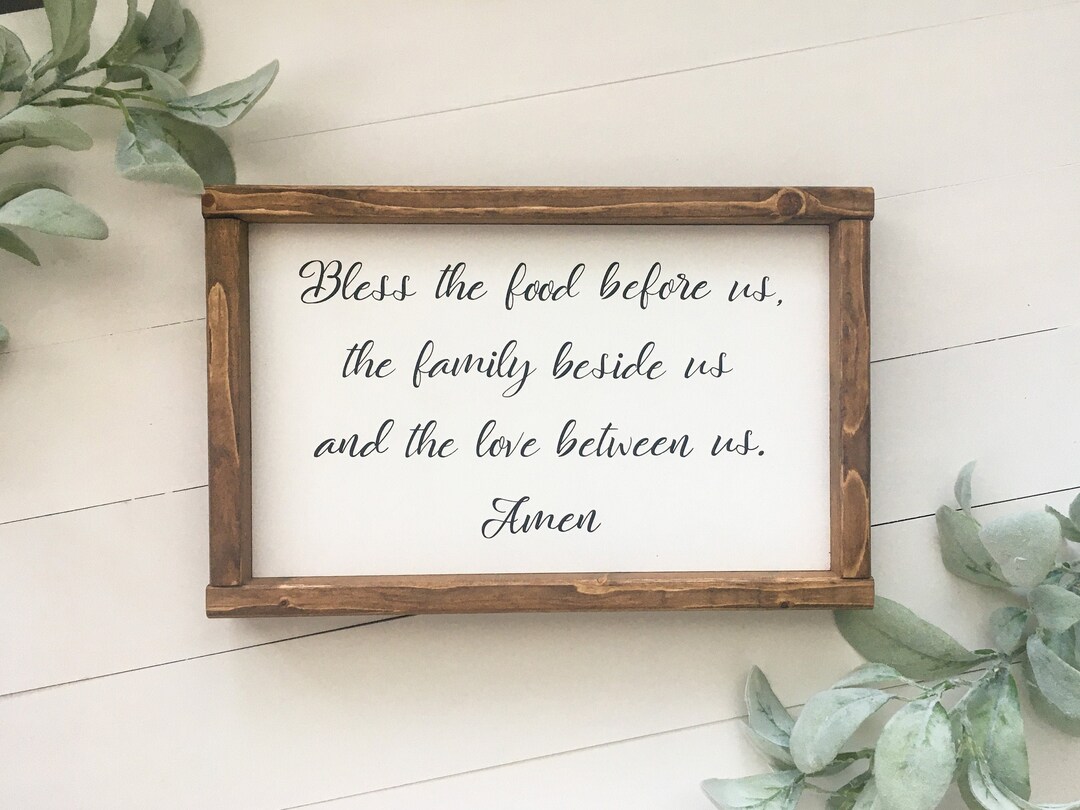 Bless the Food Sign Blessing Sign Prayer Sign Kitchen - Etsy