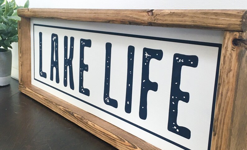 Lake Life Sign Lakehouse Decor Summer Wall Art Coastal - Etsy