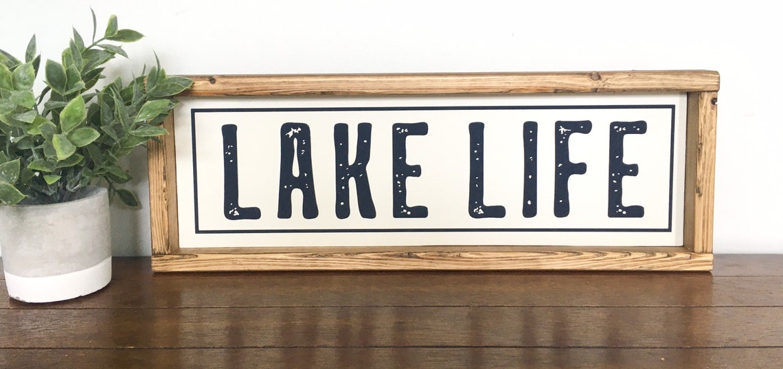 Lake Life Sign Lakehouse Decor Summer Wall Art Coastal - Etsy