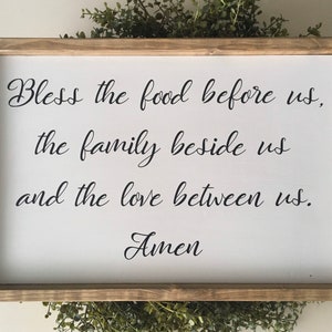 Bless the Food Sign Blessing Sign Prayer Sign Kitchen - Etsy