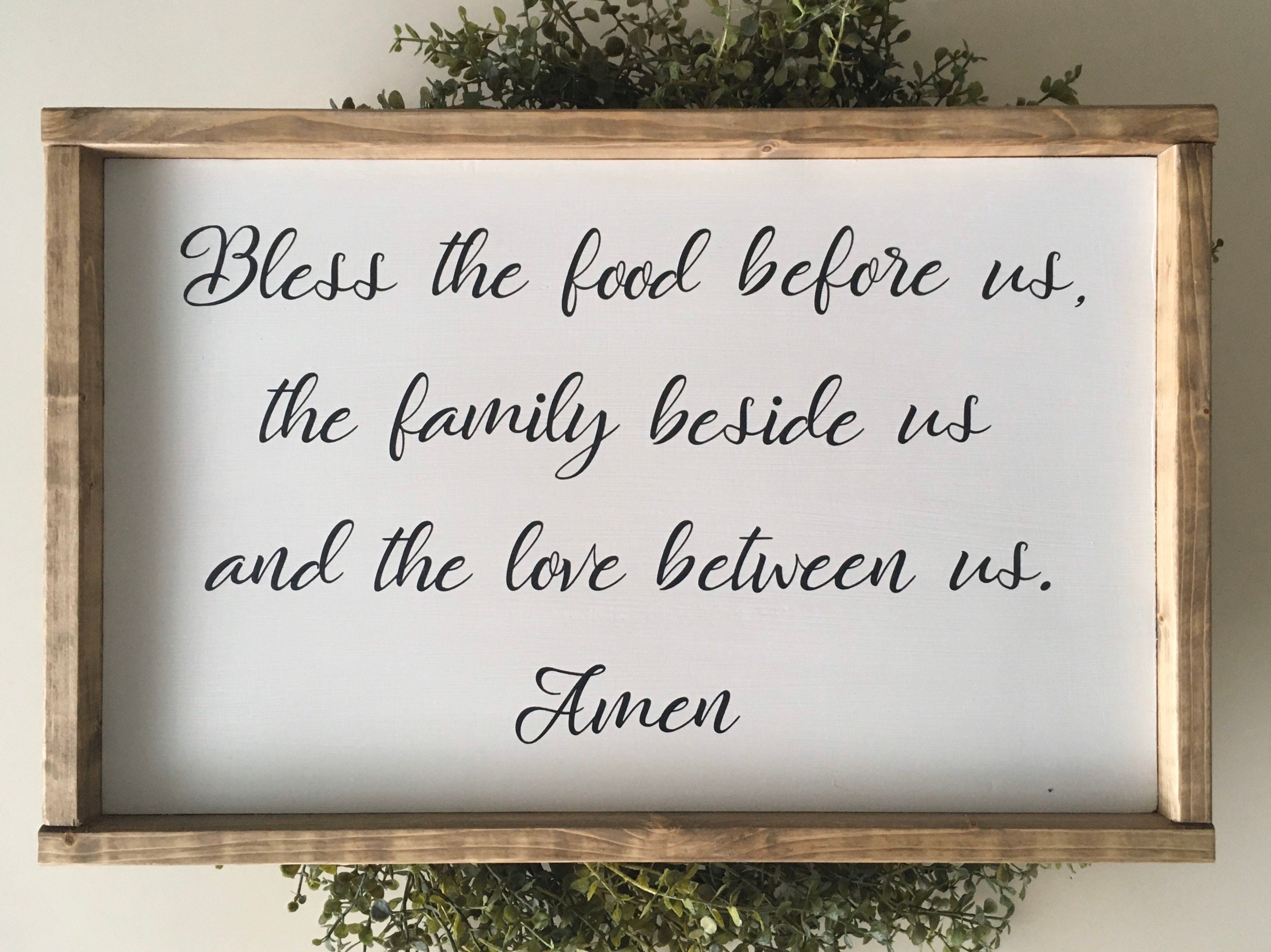 Bless the Food Sign Blessing Sign Prayer Sign Kitchen - Etsy