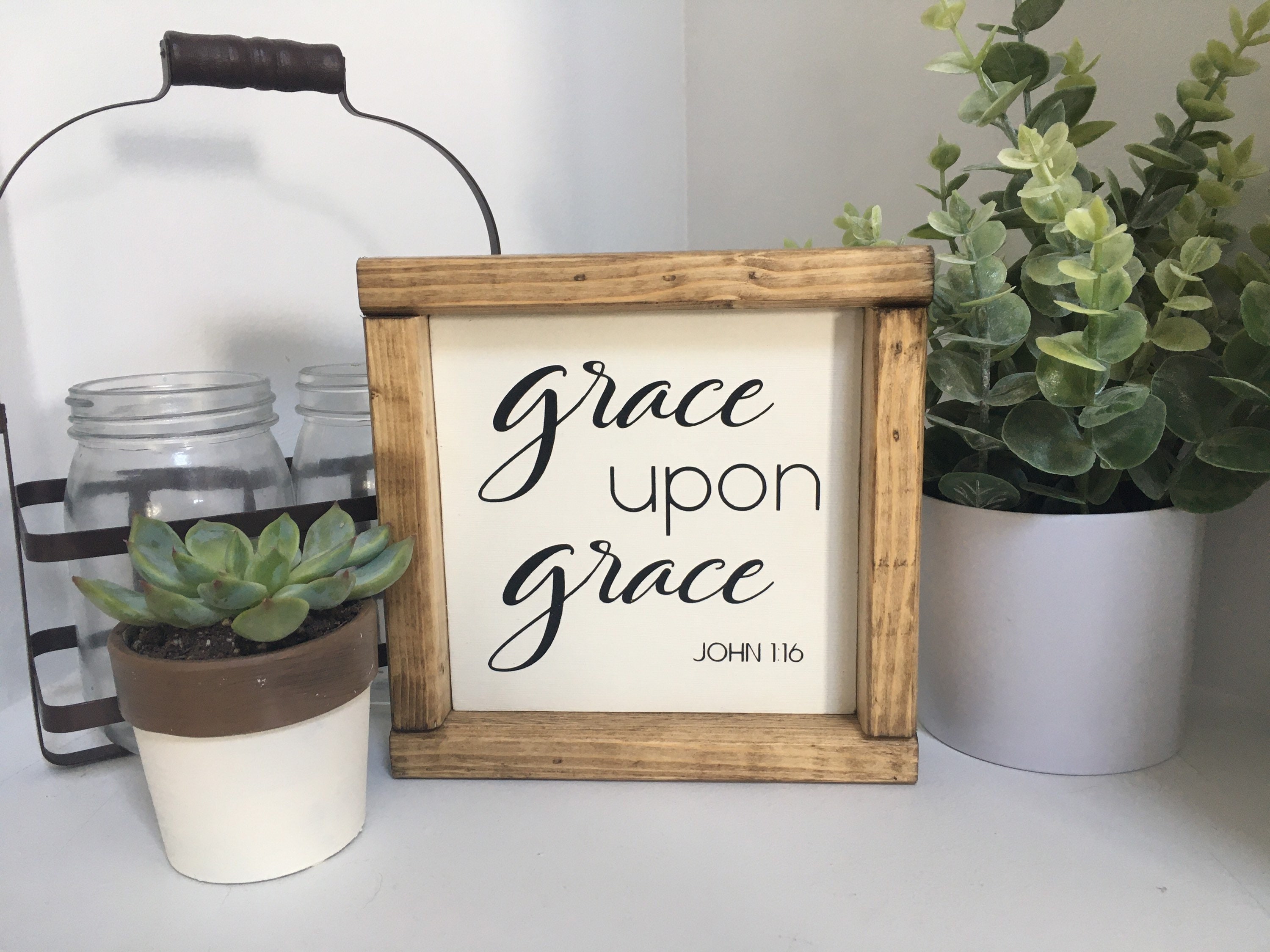 Grace Upon Grace Sign John 1 16 Scripture Sign Bible | Etsy