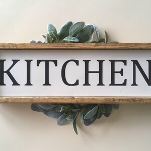 Kitchen Sign Kitchen Wall Decor Framed Wood Sign L - Etsy