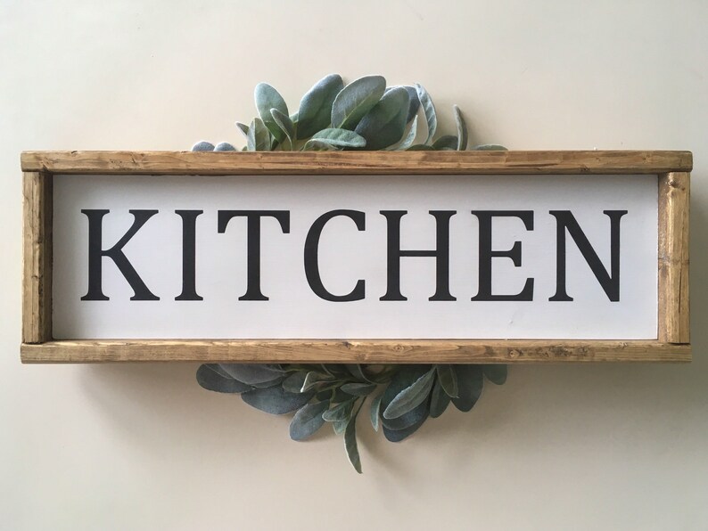 Kitchen Sign Kitchen Wall Decor Framed Wood Sign L - Etsy