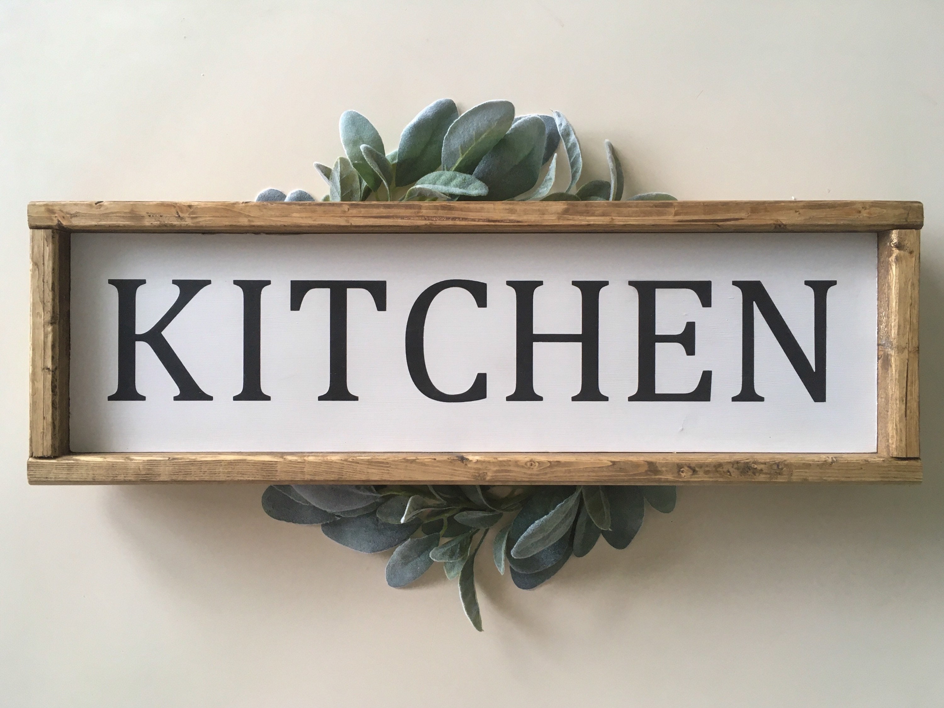 Kitchen Sign Kitchen Wall Decor Framed Wood Sign L - Etsy
