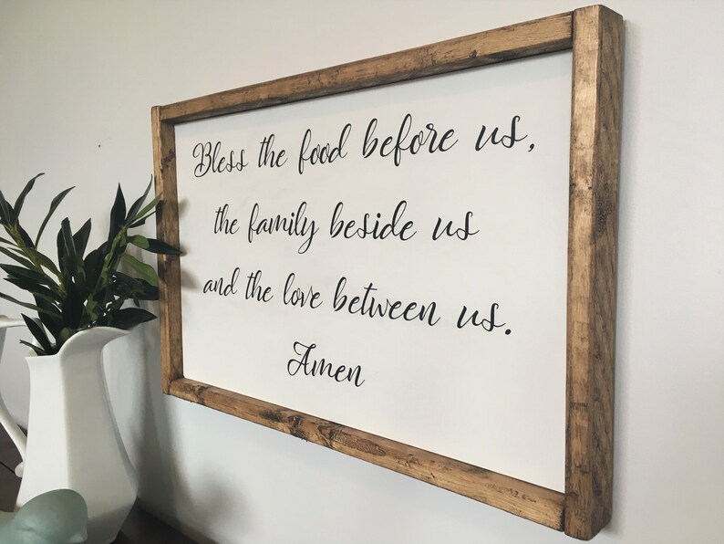 Bless the Food Sign Blessing Sign Prayer Sign Kitchen - Etsy
