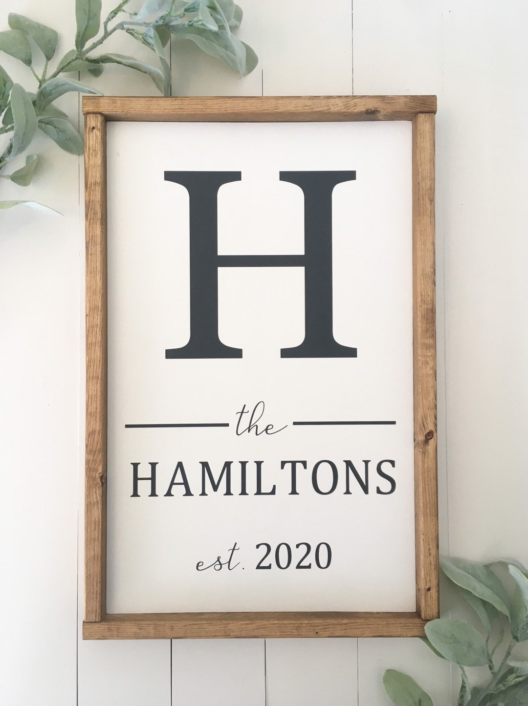 Family Name Monogram Sign Monogram Sign Family Name Sign - Etsy