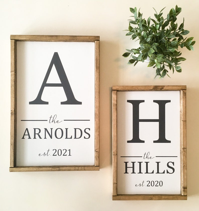 Family Name Monogram Sign Monogram Sign Family Name Sign | Etsy