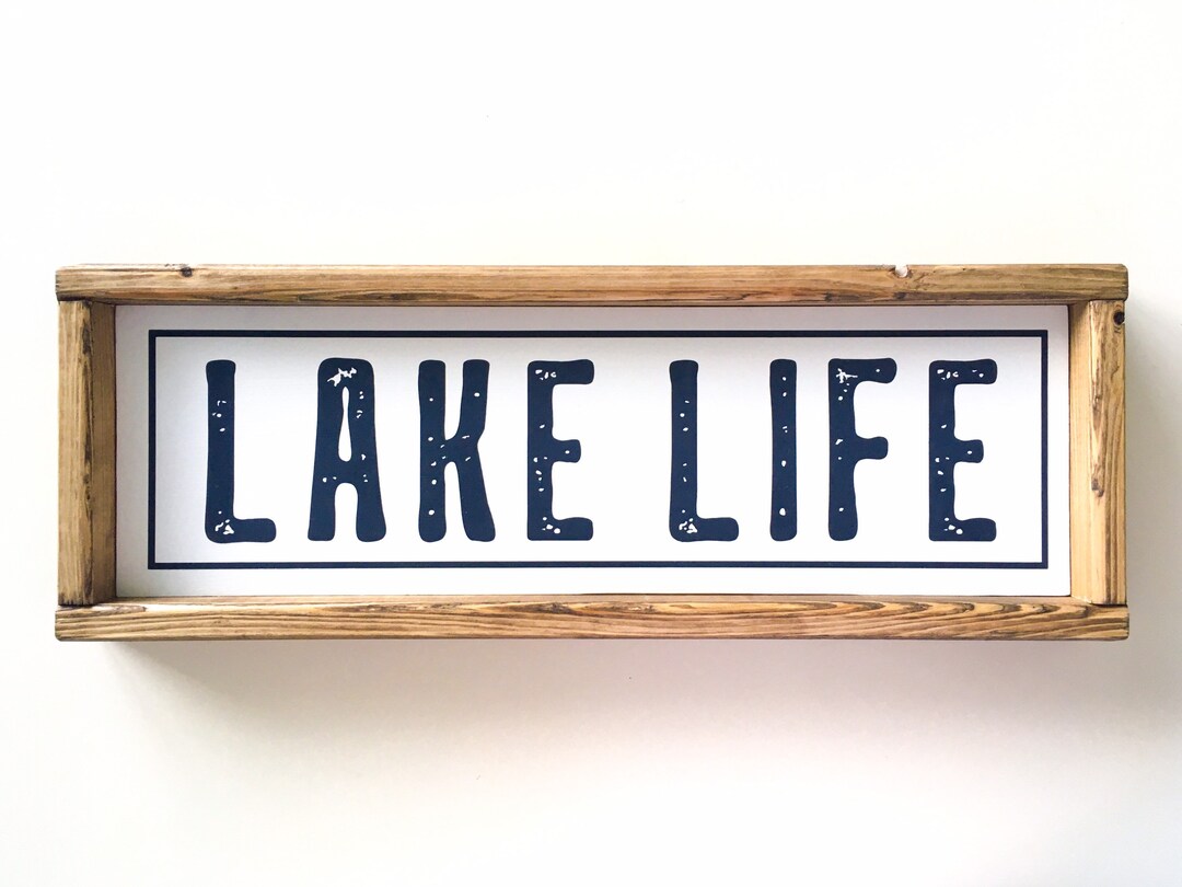 Lake Life Sign Lakehouse Decor Summer Wall Art Coastal - Etsy