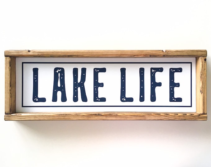 Lake Life Sign Lakehouse Decor Summer Wall Art Coastal Style Lake House ...