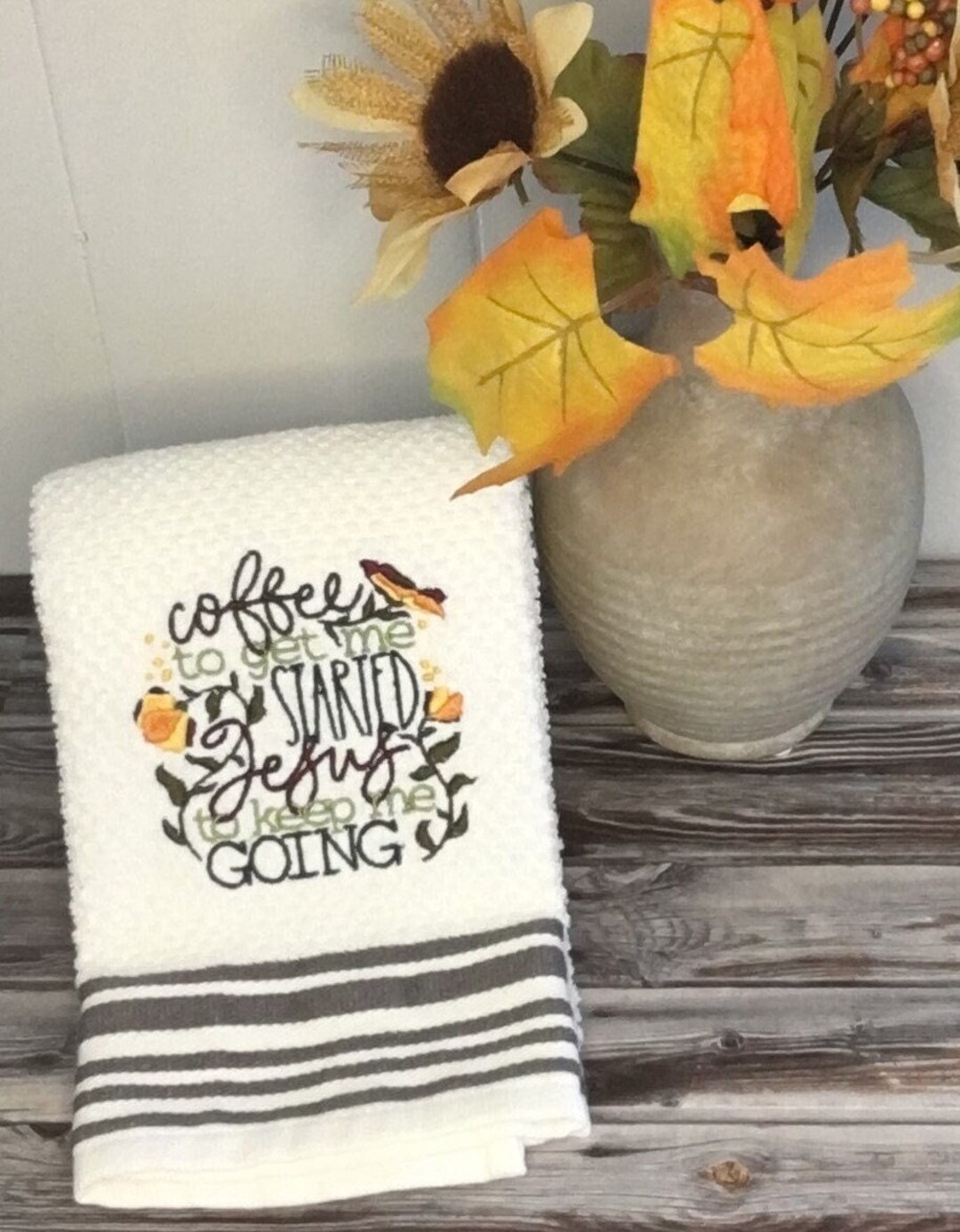 Coffee and Jesus Kitchen Towel, Religious Saying, Decorative Kitchen ...