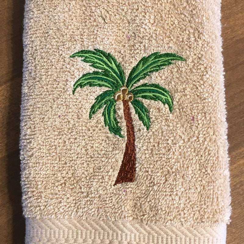 Palm Tree Bath Hand Towel - Etsy