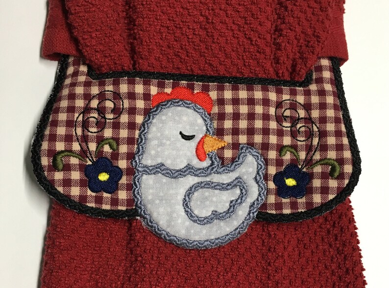 Country Chicken in Red, Hanging Towel, Country Decor - Etsy