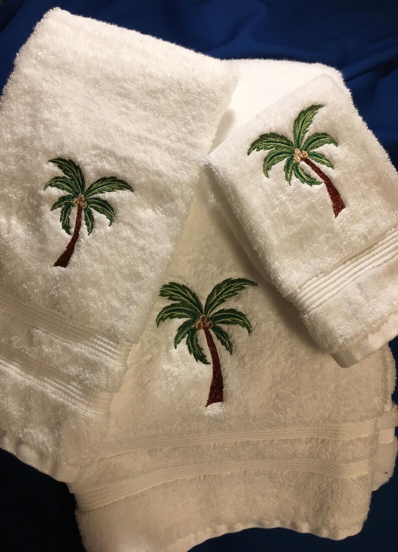 Palm Tree Bath and Hand Towels - Etsy