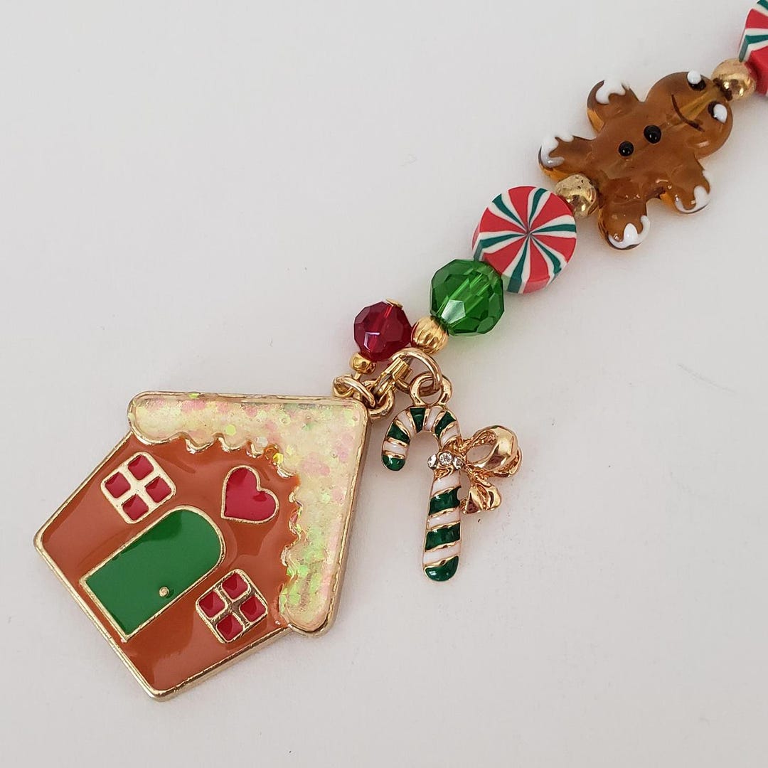Gingerbread Fob / Gingerbread House Scissor Fob / Embroidery Scissor ...