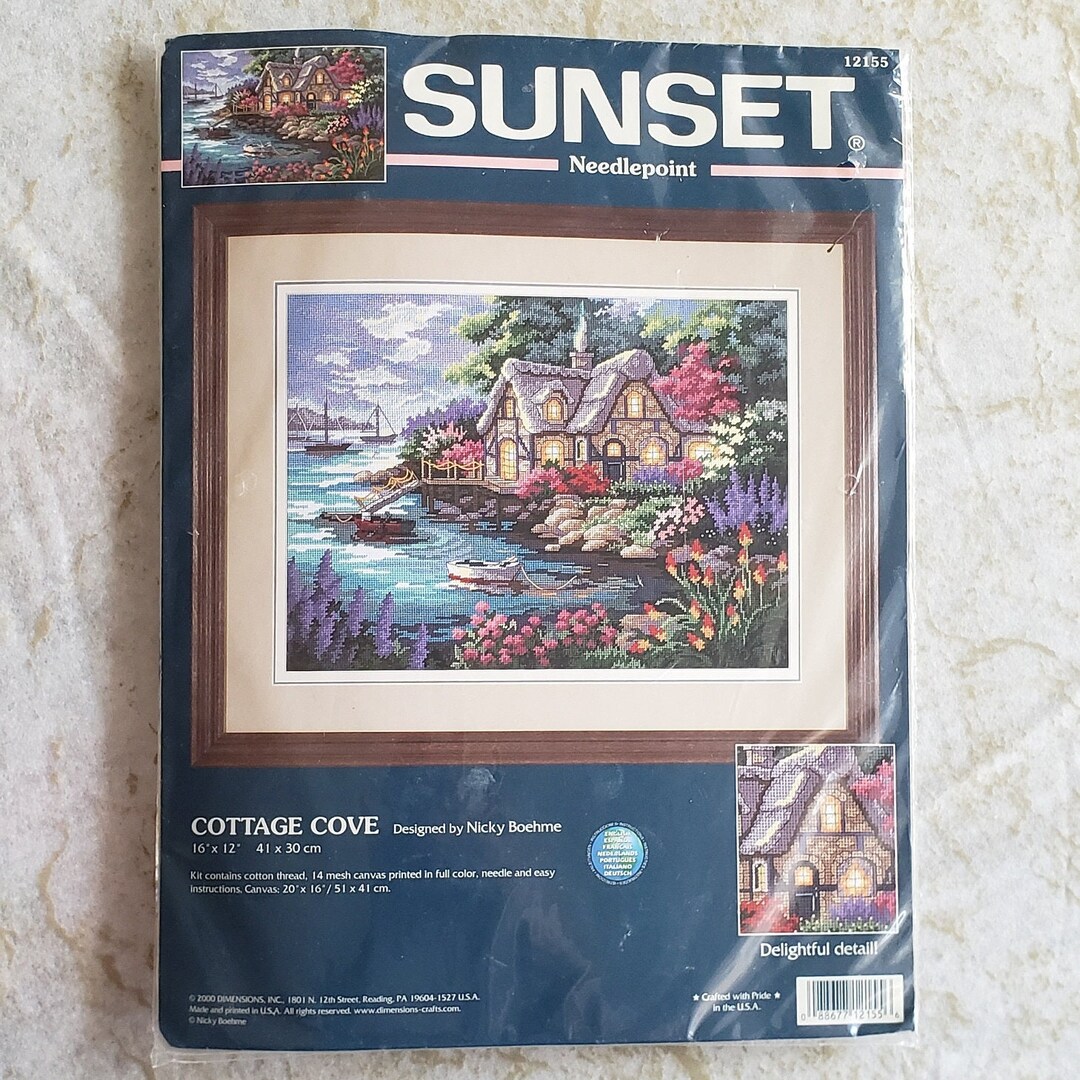 Dimensions Sunset Needlepoint Kit / "cottage Cove" Needlepoint Kit ...
