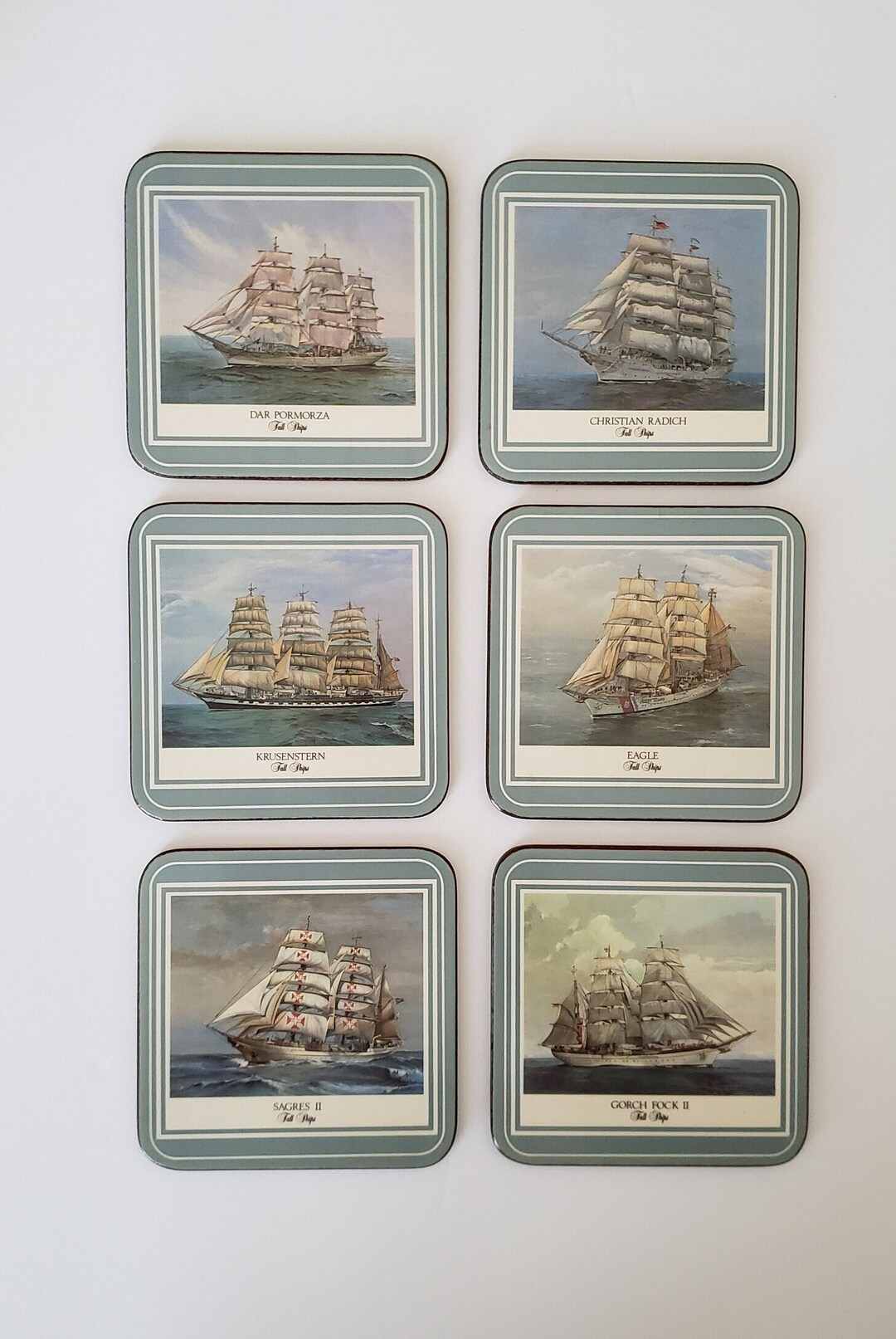 Vintage Pimpernel Tall Ship Coasters Set / English Barware Coasters ...